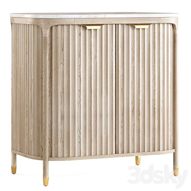 Isla Fluted Wood Marble Top Bar Cabinet Anthropologie - Sideboard ...