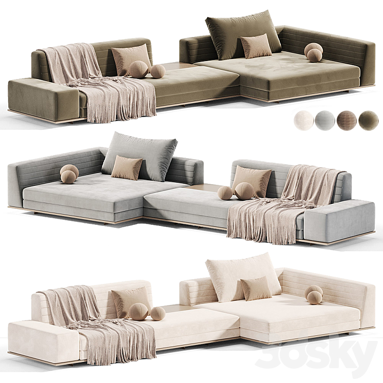 Roger Modular Sofa by minotti - Sofa - 3D model