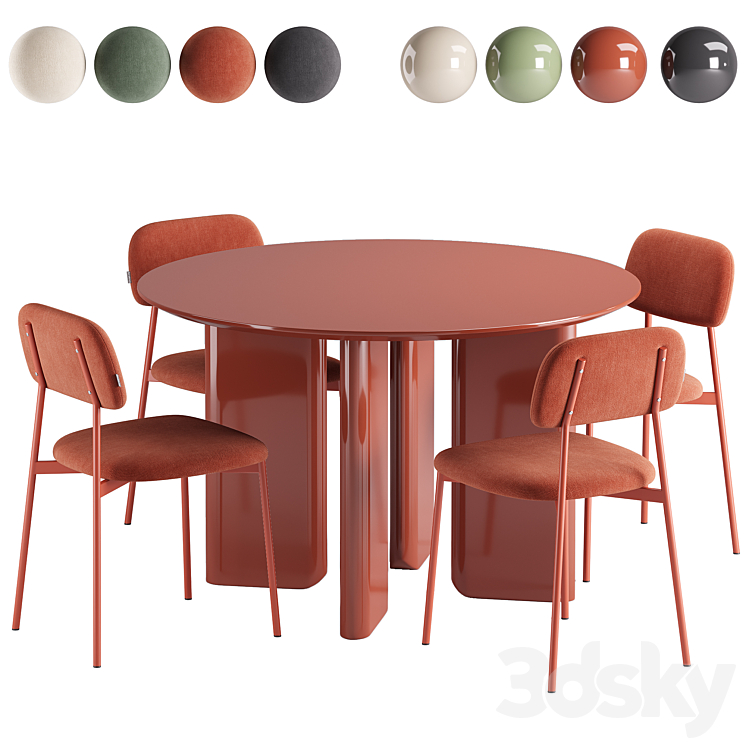 Milam Chair and Almont-2 Table - Table + Chair - 3D model