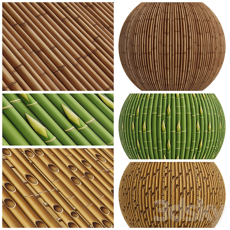 FB1177 Bamboo Wall & Panel Textures covering | PBR | 3mat | 4K ...