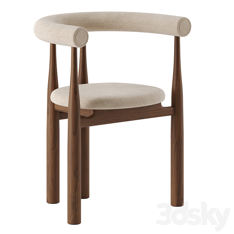Bukowski Chair Fully Upholstered by New Works - Chair - 3D model