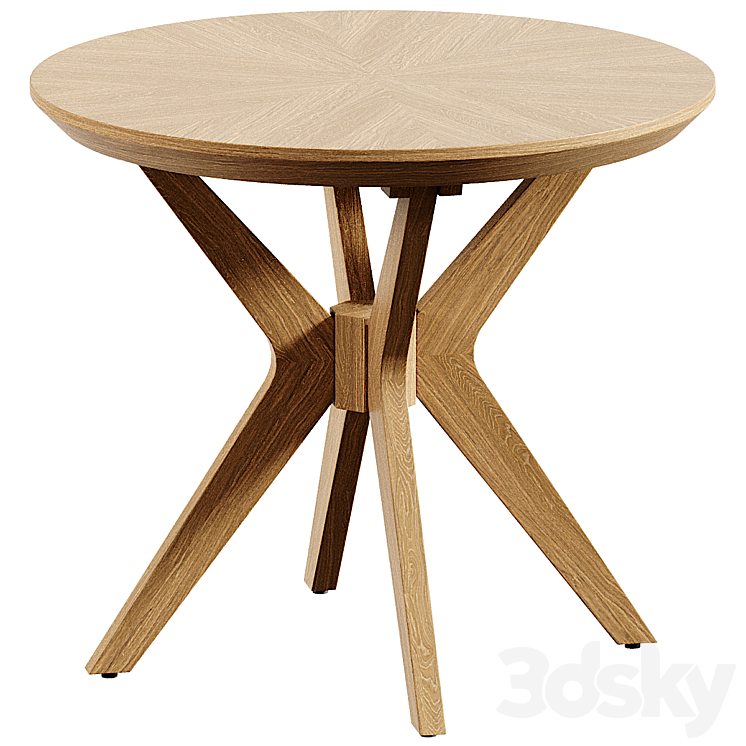 Crossroads Round Wood Side Table - Table - 3D model