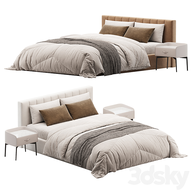 York Stripes bed - Bed - 3D model