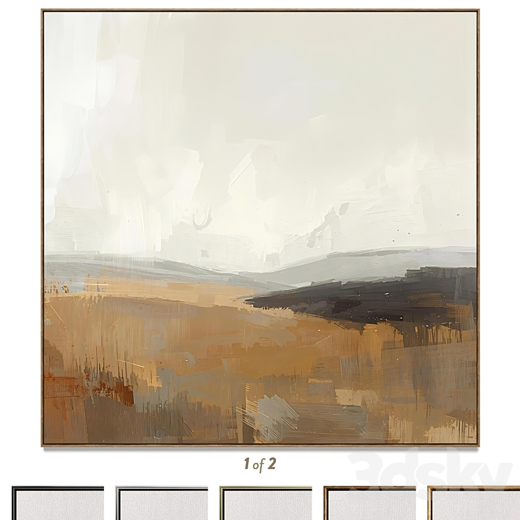 Plaster Two Square Photo Frames B-222 - Frame - 3D model