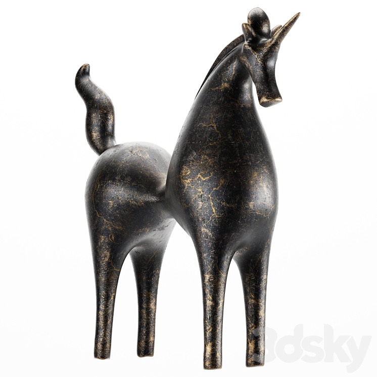 Ivory Unicorn Sculpture - Sculpture - 3D model