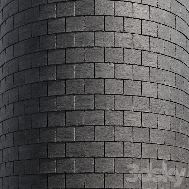 Roof Tile Slate - Stone - 3D model