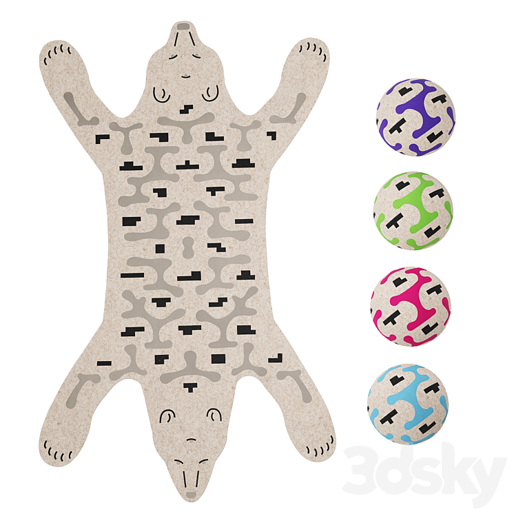 Bear Rug - Carpets - 3D model