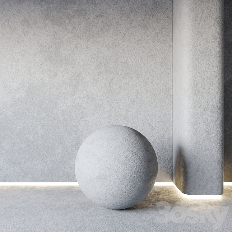 Material: seamless concrete 2 - Stone - 3D model