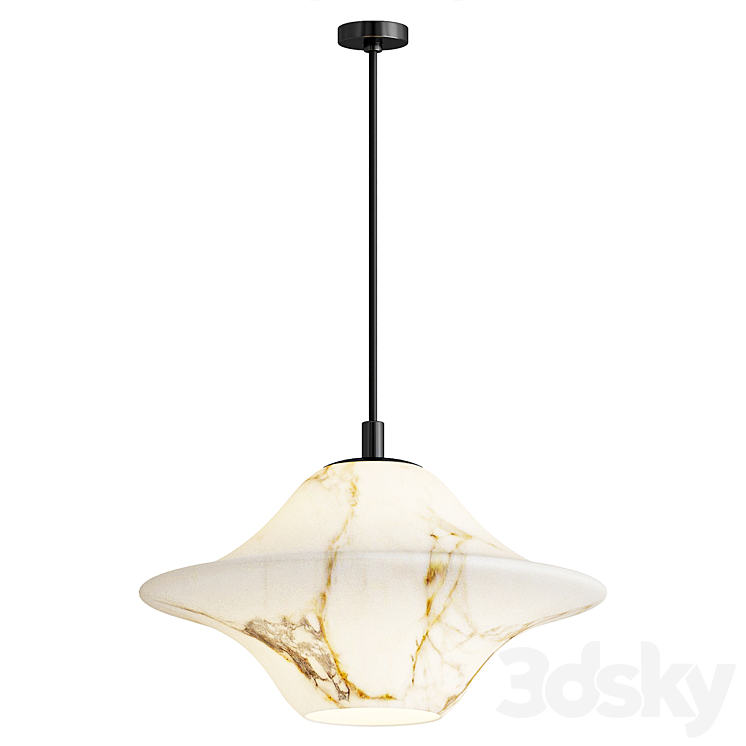 Luxury Alabaster Saucer Pendant Light - Pendant light - 3D model