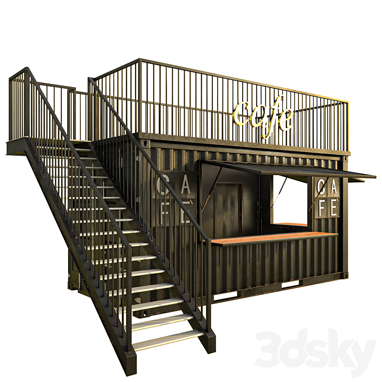 Container Café - Restaurant - 3D model
