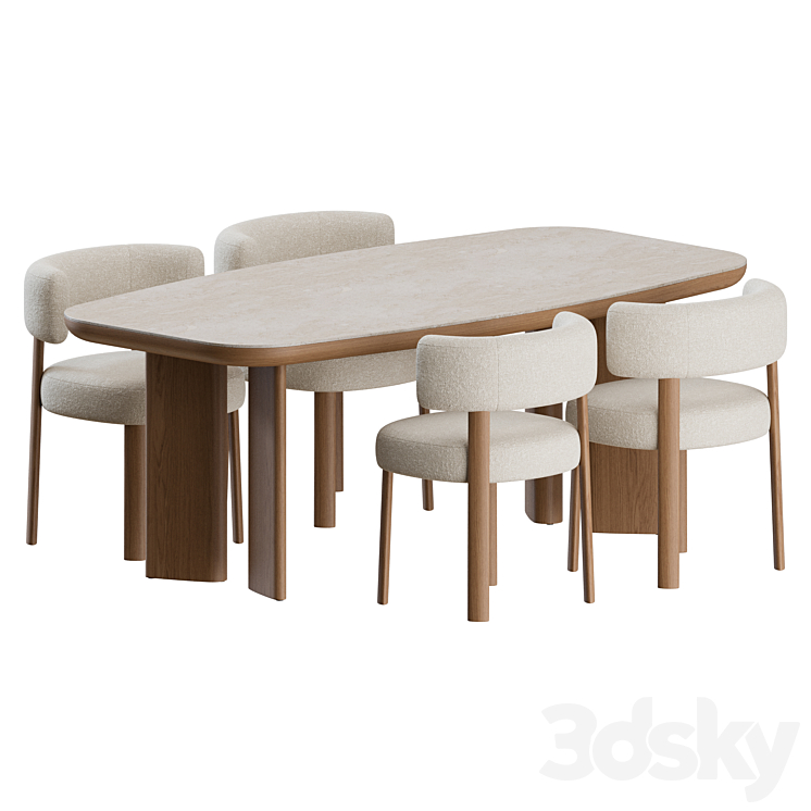 Glen Chair Sandy Table by Calligaris - Table + Chair - 3D model