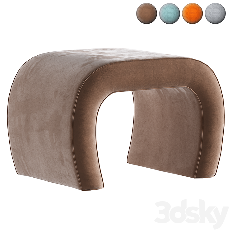 Bench pouf Omega Prime Velor - Other soft seating - 3D model