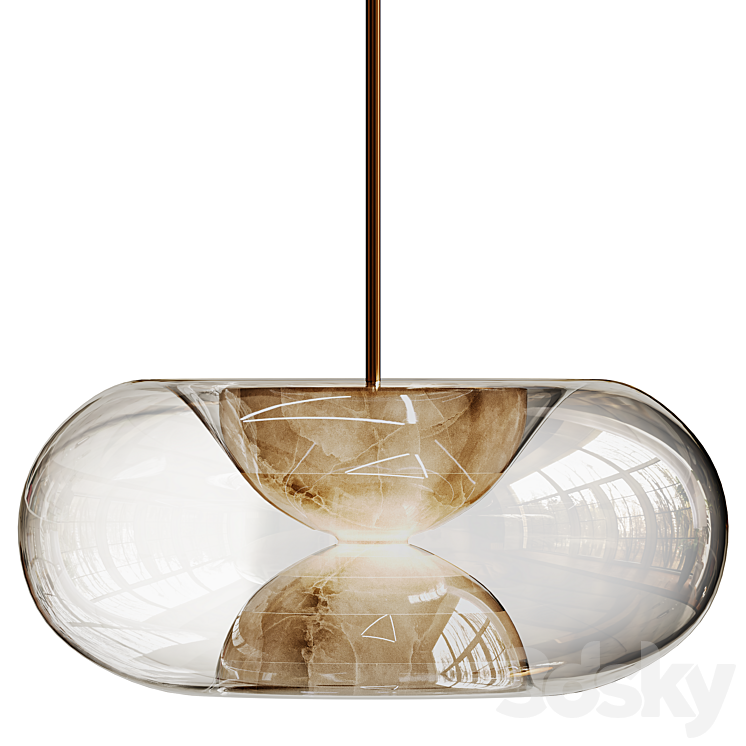 Fuji Alabaster Suspension - Pendant light - 3D model