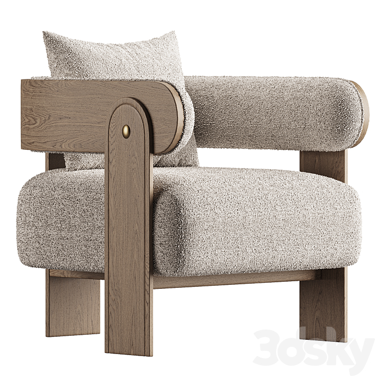 Lupin Occasional Chair Natural - Arm chair - 3D model