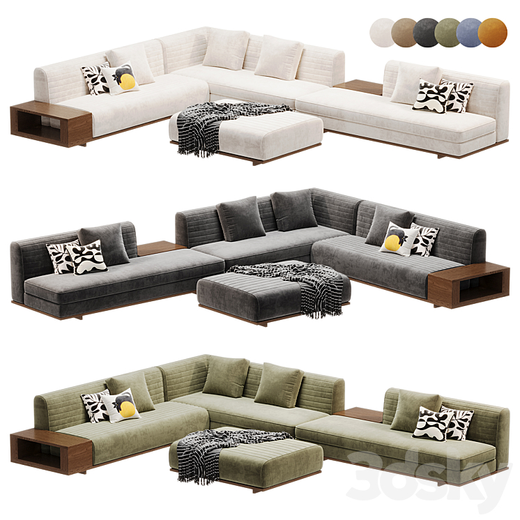 Roger Modular Sofa By Minotti - Sofa - 3D model