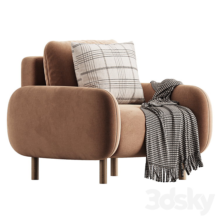 Masse-M Mini Velvet Ginger Armchair-Bed - Arm chair - 3D model