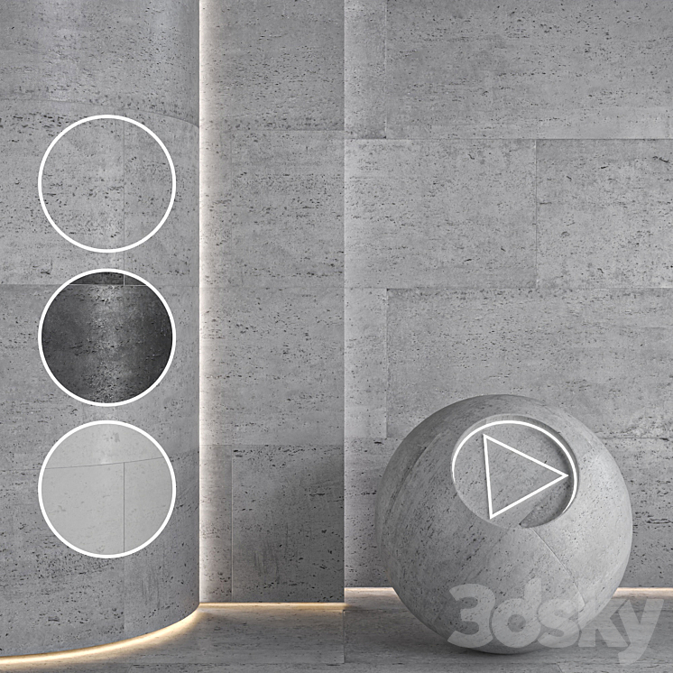 Travertine Gray Tile Material: 3 Options | 8k | Seamless | PBR - Tile ...