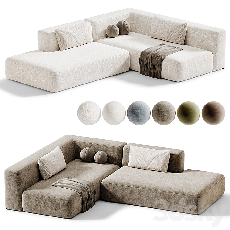 Roma Modular Sofa Housse de France 02 - Sofa - 3D model