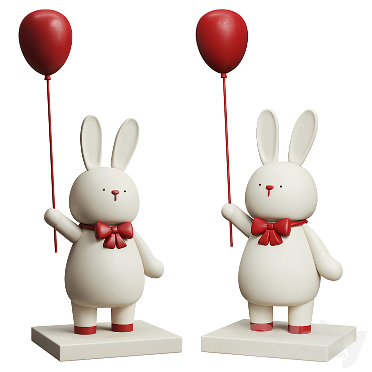 Animal Sculpture Ornament Set 01 - Sculpture - 3D model