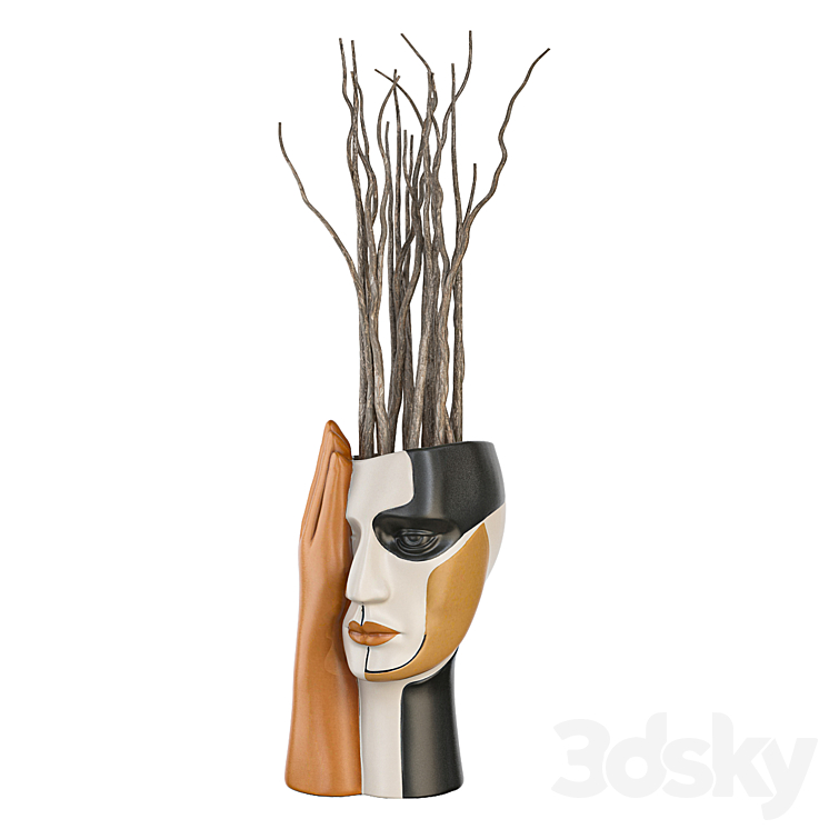 Abstract-Face-Vase-Sculpture - Vase - 3D model