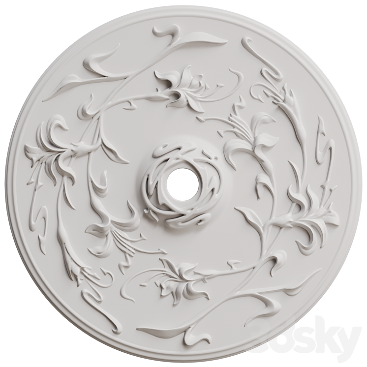 Ceiling rose P241 - Decorative plaster - 3D model