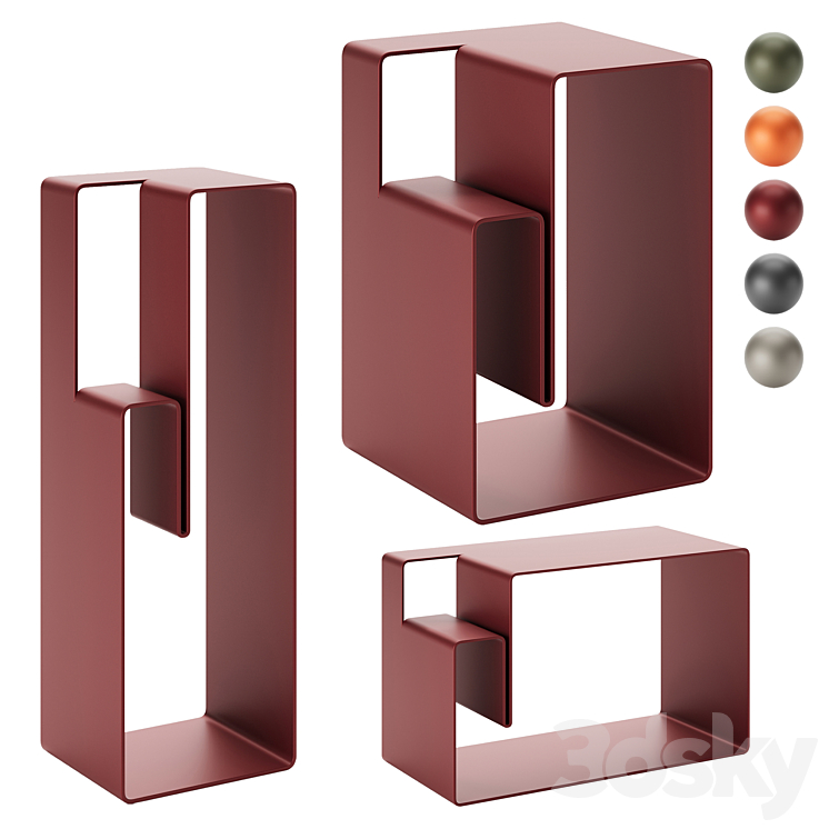 Modern Side Table Set 01 Folded Metal - Table - 3D model