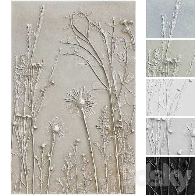 Ботанический барельеф / Botanical bas-relief - 3D Models Collection